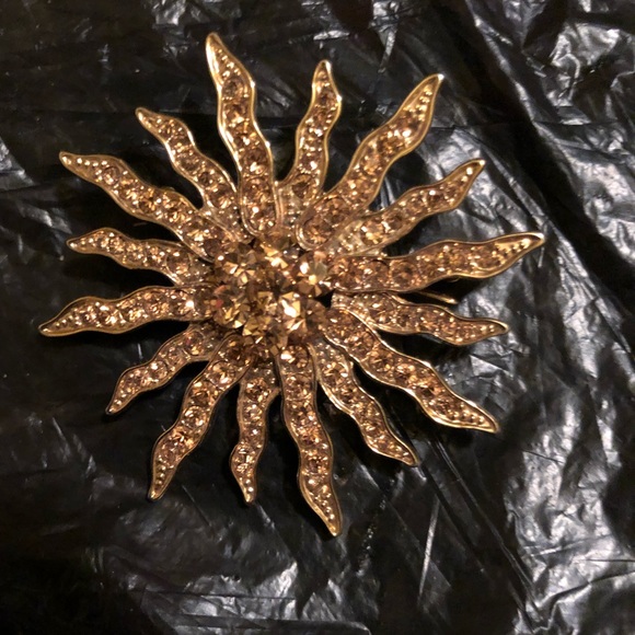 Jewelry | Rhinestone Encrusted Vintage Sun Pin Glitzy | Poshmark